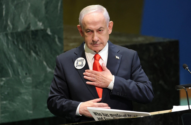 Netanyahu QR code, UN speech, billboards sent Oct. 7 message – The Forward