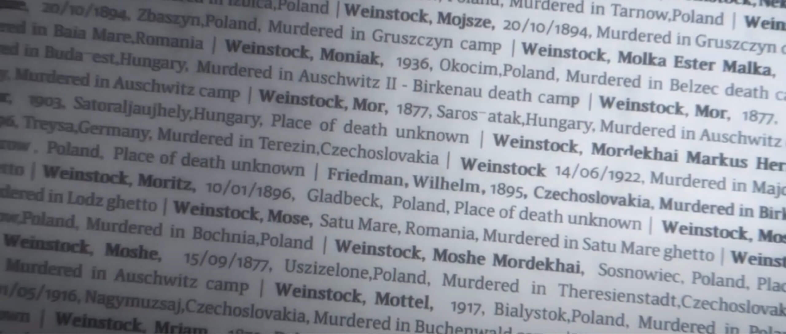 An exhibit invites visitors to touch the names of Holocaust victims ...