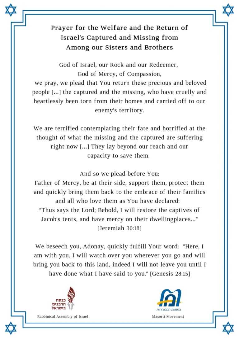Rabbis writing new prayer for hostages held by Hamas – The Forward
