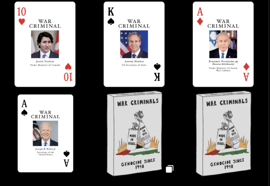 Deck of cards created to 'shame' leaders over Gaza war – The Forward