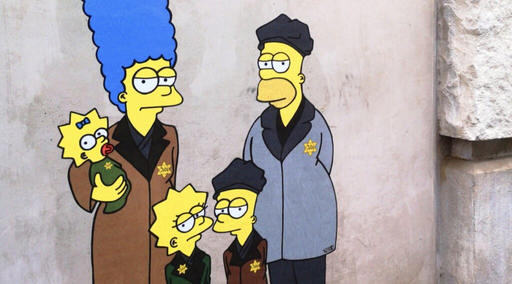 Why this street artist painted the Simpsons as Holocaust victims – The ...
