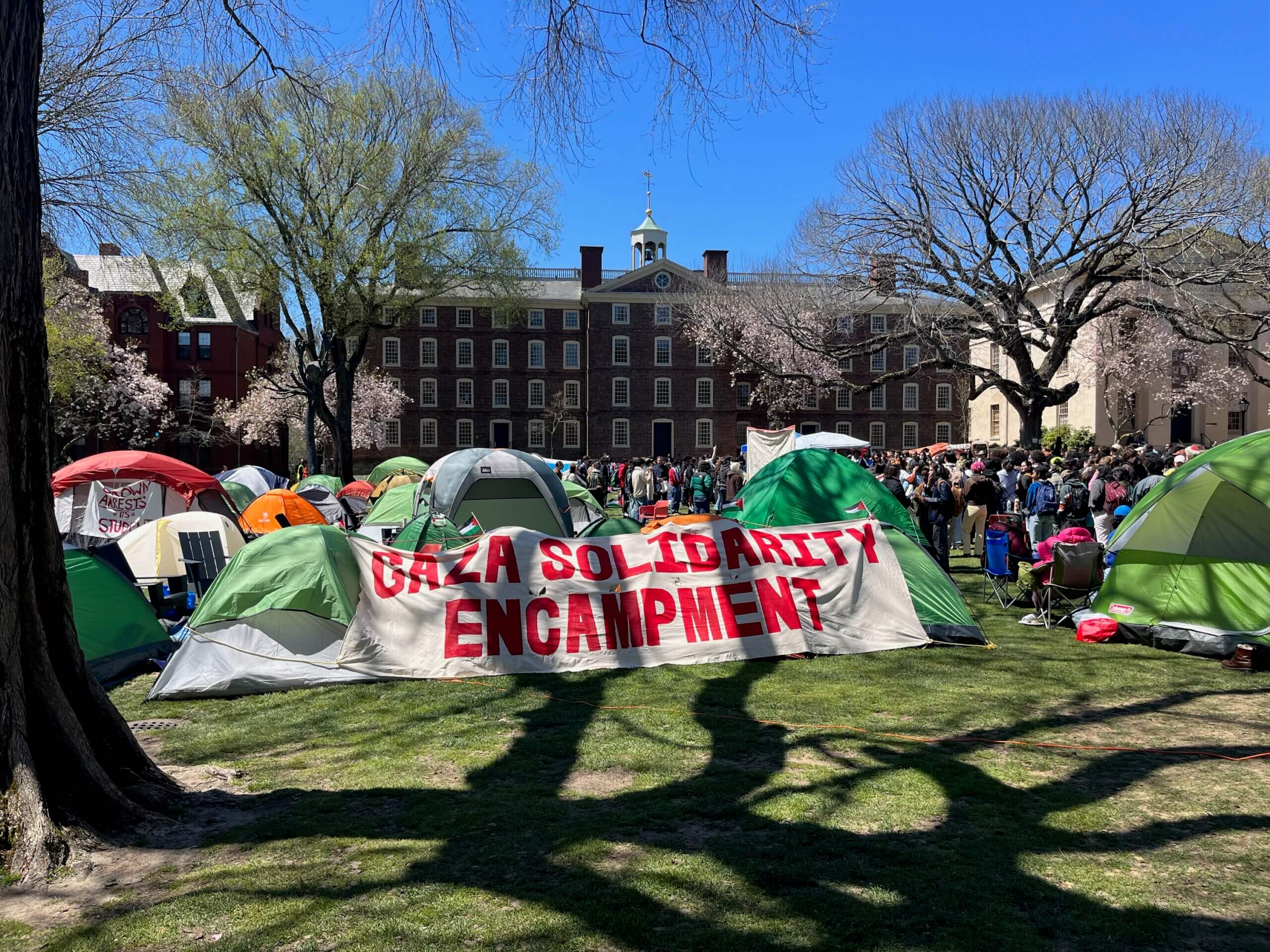 Brown president says Gaza encampment 'not an arrestable offense' – The ...