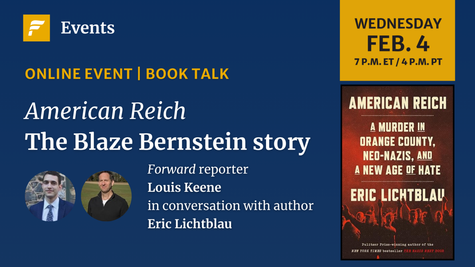 Book talk: "American Reich" | The Blaze Bernstein story – The Forward